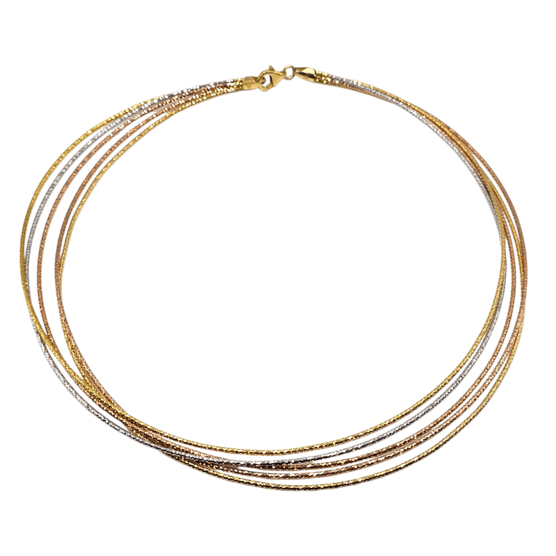 Colier din argint placat cu aur in 3 culori - Madammi.ro