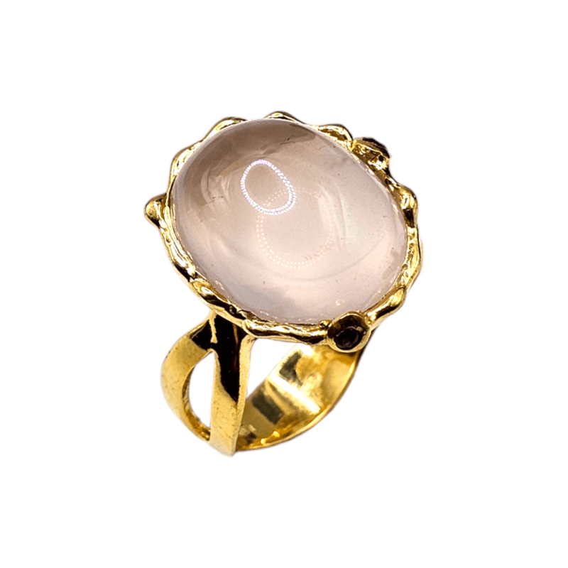 Inel argint cu cuart roz si rodolit - Madammi.ro