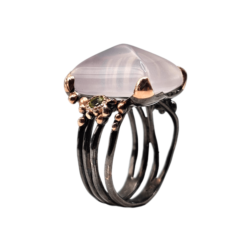 Inel argint cu cuart roz - Madammi.ro