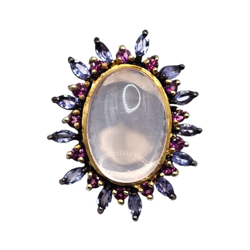 Inel argint cu cuart roz - Madammi.ro