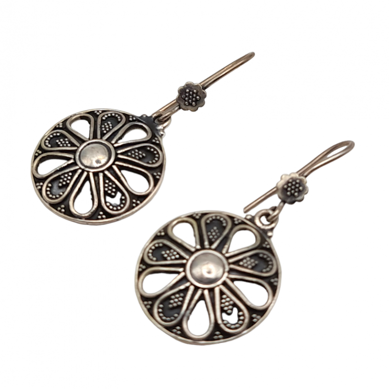 Cercei din argint cu aspect vintage-floral-India-cercei argint ieftini ...